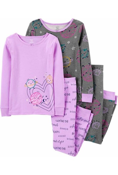 Carter's Carters Kız Çocuk 4'lü Pijama 3M693110 Carter's Carters Kız Çocuk 4'lü Pijama 3M693110