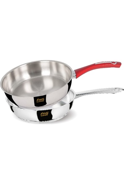 Fms İdeal Çelik Yağ Tava 24 Cm Kırmızı