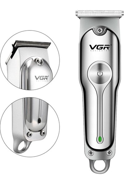 Vgr Gümüş Tıraş Makinesi Şarjlı Profesyonel Saç Sakal Ense Metal Tıraş Makinesi Vgr Gümüş Tıraş Makinesi Şarjlı Profesyonel Saç Sakal Ense Metal Tıraş Makinesi
