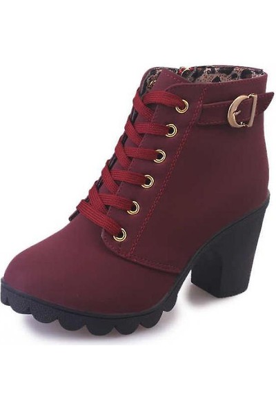 Jessieyou Mall Kadınlar İçin Rahat Yüksek Topuklu Su Geçirmez Kar Botları (Yurt Dışından)