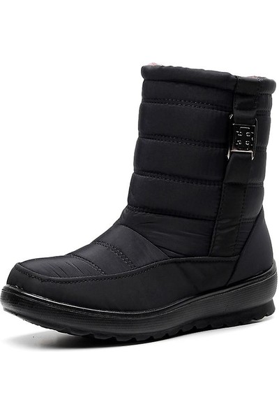 Jessieyou Mall Kadınlar İçin Kürk Sıcak Su Geçirmez Kış Çizmeleri (Yurt Dışından)