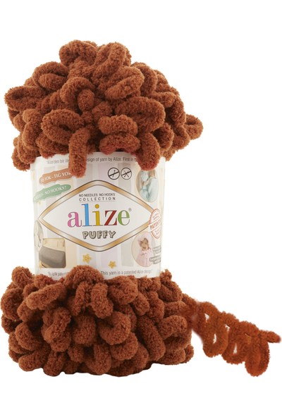 Alize Puffy El Ile Örülen Taba Rengi El Örgü Ipi Alize Puffy El Ile Örülen Taba Rengi El Örgü Ipi
