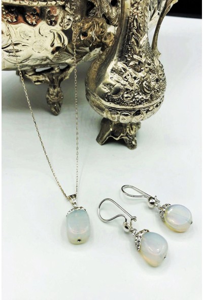 Anasons Harem Koleksiyonu Aytaşı El Yapımı 925 Ayar Gümüş Set GDR15