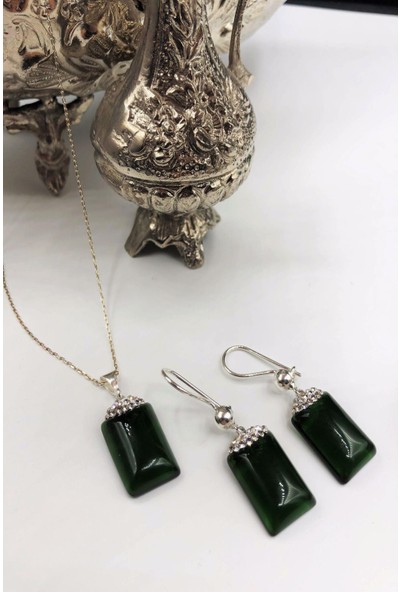 Anasons Harem Koleksiyonu Kedigözü Taşı El Yapımı 925 Ayar Gümüş Set GDR17