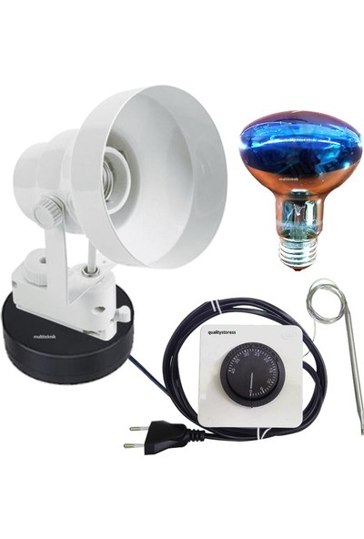 Multiteknik Ayarlı Duy + Analog Termostat + Cata 100W Isıtan Lamba Multiteknik Ayarlı Duy + Analog Termostat + Cata 100W Isıtan Lamba