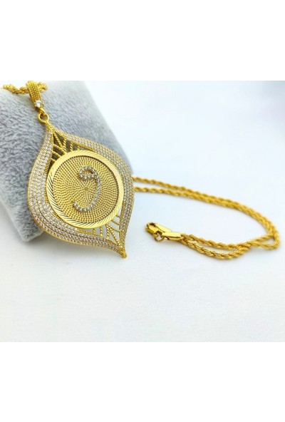 Ey Fashion Zirkon Taşlı Damla Vav Altın Kaplama Kolye Ey Fashion Zirkon Taşlı Damla Vav Altın Kaplama Kolye