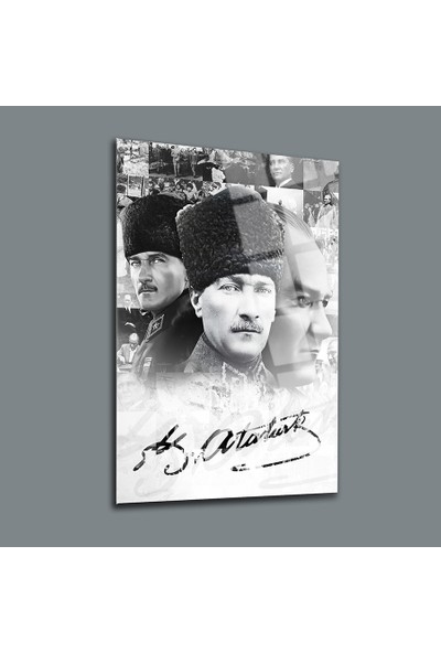 SRD Concept Atatürk 17 Cam Tablo-Atatürk Tablosu