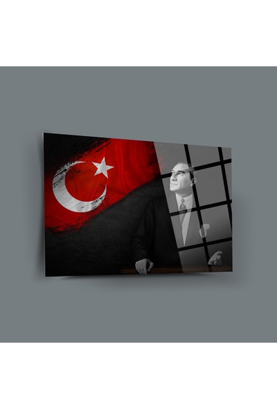 SRD Concept Atatürk 37 Cam Tablo-Atatürk Tablosu
