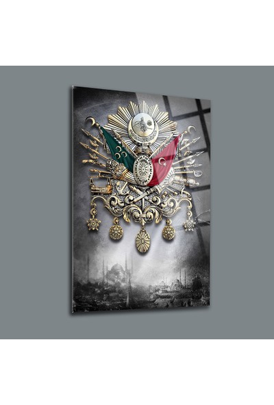 SRD Concept Osmanlı Tuğrası 3 Cam Tablo-Osmanlı Tablo