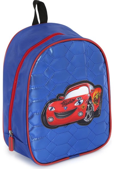 Masho Trend Mavi Parlak Dikişli Cars Baskılı Anaokulu Çantası - Mqueen Kreş Çantası
