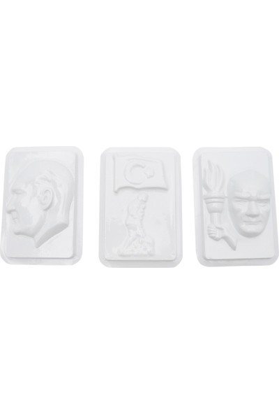 Bak Beğen Al 3 Adet Atatürk Baskılı Alçı Kalıbı Seramik Kalıbı Okul Alçı Kalıbı Iş Eğitimi El Sanatları