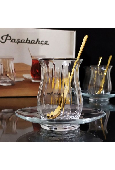 Paşabahçe 96572 Linka Çay Bardak ve Kaşık Seti - 18 Parça