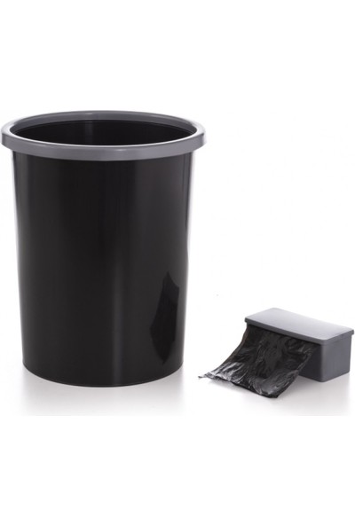 Fluss Kendinden Poşetli Çöp Kovası Siyah 24CM Çap x 28 cm Boy Fluss Kendinden Poşetli Çöp Kovası Siyah 24CM Çap x 28 cm Boy