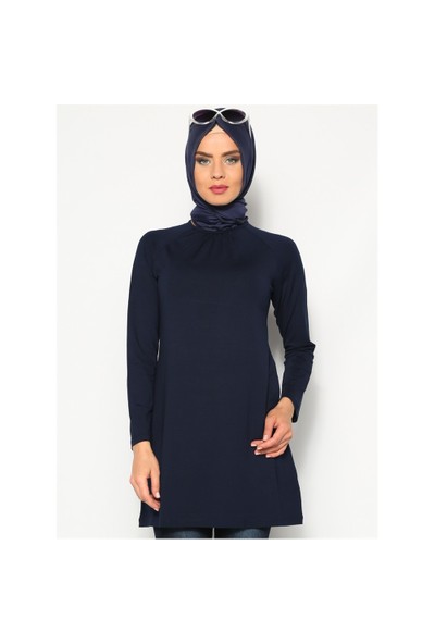 Sıfır Yaka Tunik - Lacivert - Arancia- Aker