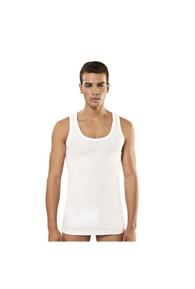 Tutku 6'Lı Paket Erkek Ribana Atlet Beyaz