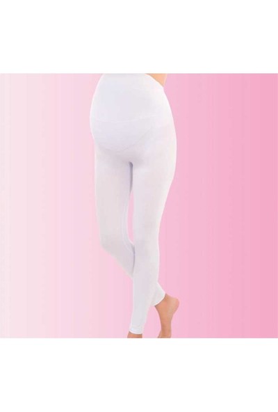 İmer Premium Modal Hamile Uzun Tayt Beyaz