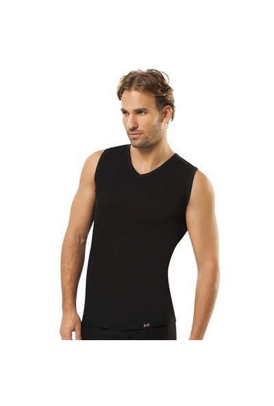 Jiber Erkek V Yaka Sıfır Kol Renkli Fanila