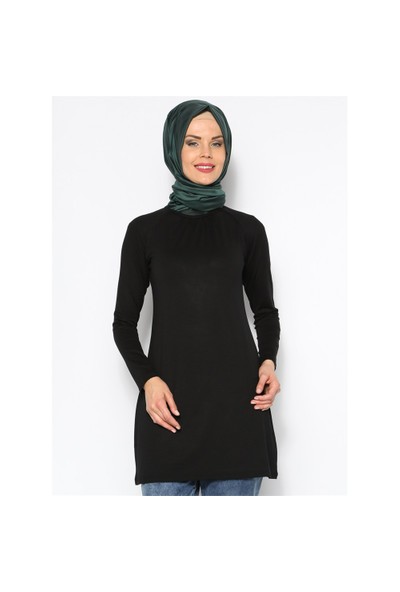 Sıfır Yaka Tunik - Siyah - Aker