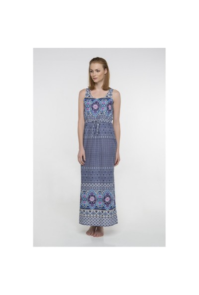 Nelida Etnik Desenli Plaj Elbisesi