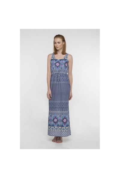 Nelida Etnik Desenli Plaj Elbisesi