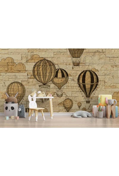 Adalı Dekor Balonlu Çocuk Odası Duvar Kağıdı