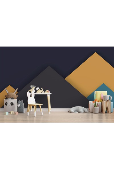 Adalı Dekor Çocuk Odası Duvar Kağıdı Dağ Desenli