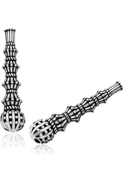 Gumush Gümüş Nokta Desenli Tesbih Imamesi