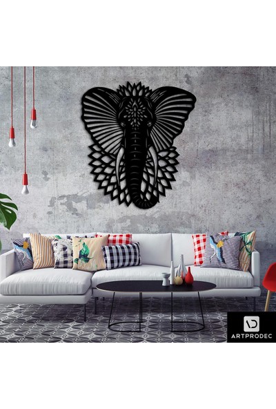 Altın Pusula Fil Mandala Metal Tablo Altın Pusula Fil Mandala Metal Tablo