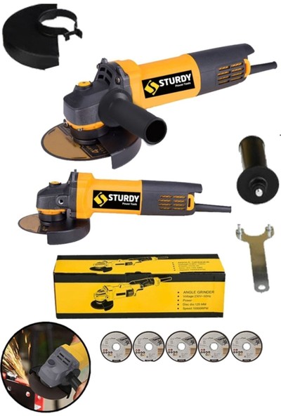 Sturdy Power Tools Japon Teknoloji Bakır Sargı 3400 W 115 mm Spiral Avuç Içi Kesme ve Taşlama Makinası New Sturdy Power Tools Japon Teknoloji Bakır Sargı 3400 W 115 mm Spiral Avuç Içi Kesme ve Taşlama Makinası New