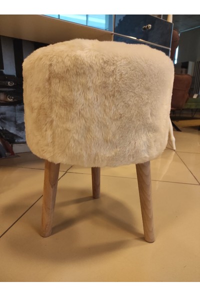 Şentürk Yuvarlak Tüylü Peluş Puf