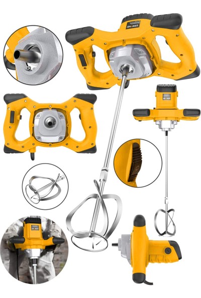 Snaiker Alman X-3000 Bakir Sargı 6 Kademe Devirli Ayarlı Elektrikli Alçı Boya ve Harç Karıştırıcı Mikser Snaiker Alman X-3000 Bakir Sargı 6 Kademe Devirli Ayarlı Elektrikli Alçı Boya ve Harç Karıştırıcı Mikser