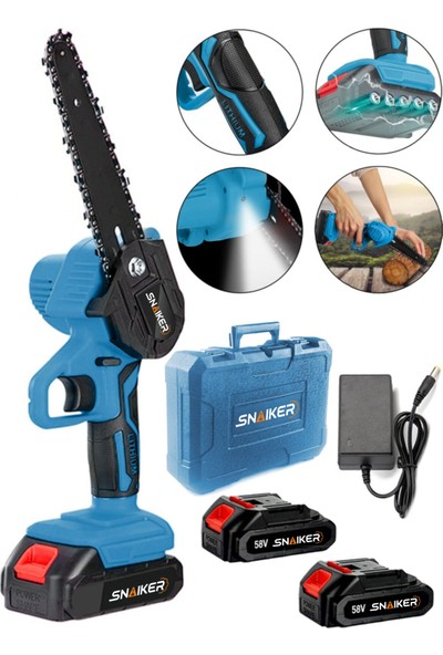 Alman 58 V 5 Ah Akülü Dal Kesme Budama Testere Bıçkı Makinası Çift Akülü Çantalı Alman 58 V 5 Ah Akülü Dal Kesme Budama Testere Bıçkı Makinası Çift Akülü Çantalı