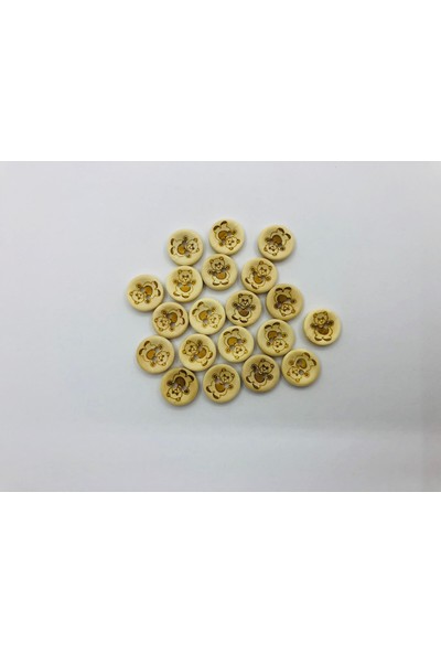 Ozan Tuhafiye Ahşap Ayıcık Çizimli Düğme 1.5 cm 20 Adet Ozan Tuhafiye Ahşap Ayıcık Çizimli Düğme 1.5 cm 20 Adet