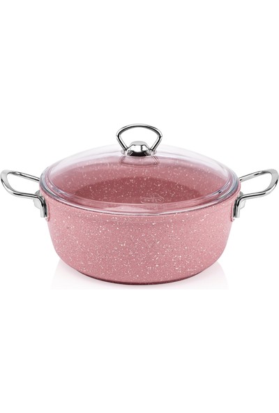 Taç Aksu Granit Döküm Derin Tencere 24 cm Pembe Taç Aksu Granit Döküm Derin Tencere 24 cm Pembe