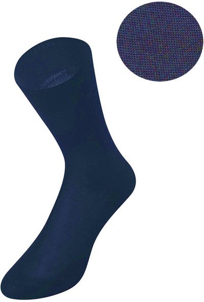 Soft Socks 6'lı Erkek % 100 Merserize Koyu Lacivert Dikişsiz Soket Çorap Kutusu - Özel Ürün