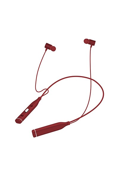 Snopy SN-BTS20 Kırmızı Boyun Askılı Mıknatıslı Bluetooth Spor Kulak içi Kulaklık Mikrofon