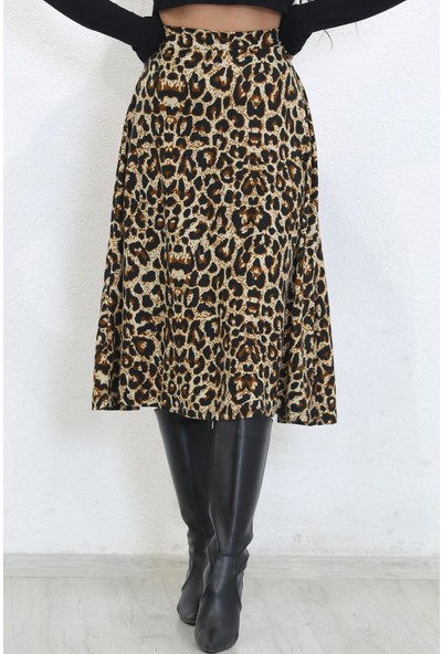 Modaymış Süet Çan Etek Leopar - 405.1234.