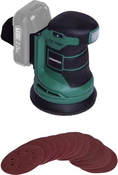 Vonroc Eksantrik Zımpara – Vpower 20V (Aküsüz) - Ø125MM - Toz Torbası ve 12 Adet Zımpara Kağıdı ile Vonroc Eksantrik Zımpara – Vpower 20V (Aküsüz) - Ø125MM - Toz Torbası ve 12 Adet Zımpara Kağıdı ile