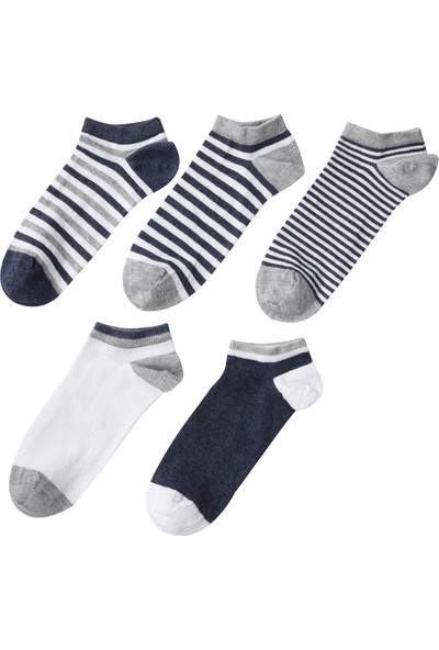 Polaris Cızgı 5 Lı Ptk-M 2fx Denım Multı Erkek 5'LI Patik Çorap