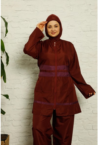 Akbeniz Tam Tesettür Büyük Beden Mayo 55004