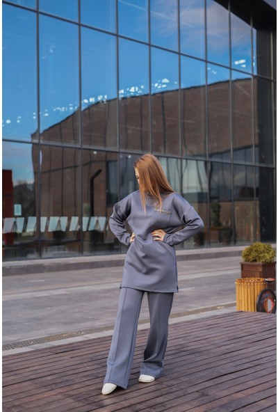 Ajaa Collection Antrasit Taşlı Scuba Takım Ajaa Collection Antrasit Taşlı Scuba Takım