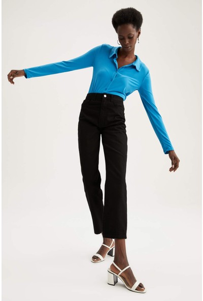 DeFacto Straight Fit Gabardin PANTOLON T5617AZ22SP