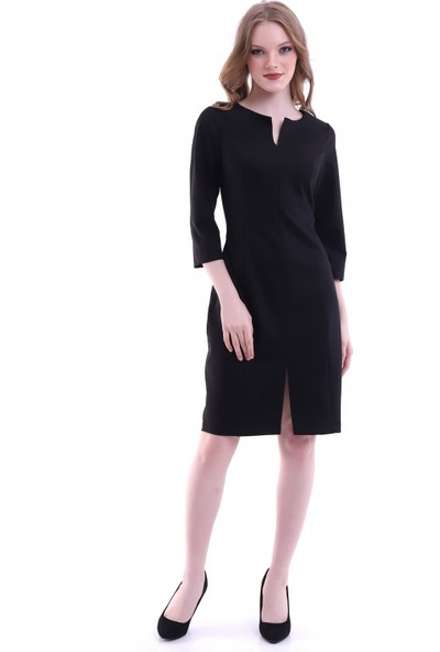 Stil Adventure Stil Adventure-Önden Yırtmaçlı, Fit, ve Yaka ELBISE-SA1413