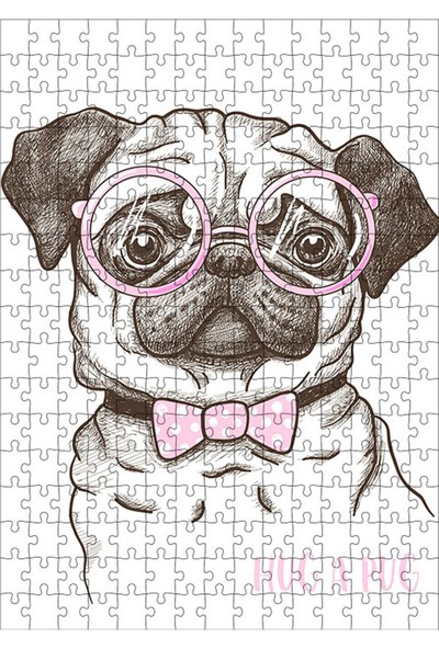 Tablomega Ahşap Puzzel Pembe Gözlüklü Köpek 255 Parça 35*50 cm