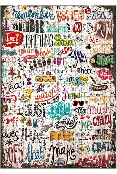 Tablomega Ahşap Puzzel Sevimli Yazılar 500 Parça 50*70 cm Tablomega Ahşap Puzzel Sevimli Yazılar 500 Parça 50*70 cm