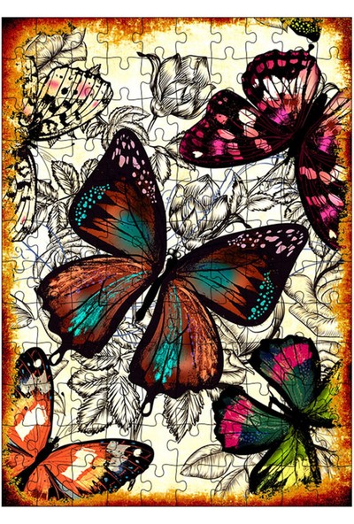 Tablomega Ahşap Puzzel Renkli Kelebekler 120 Parça 25*35 cm Tablomega Ahşap Puzzel Renkli Kelebekler 120 Parça 25*35 cm