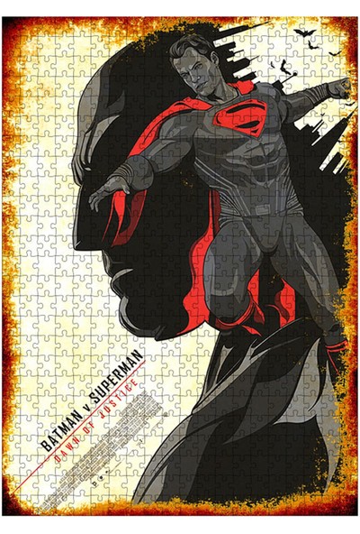 Tablomega Ahşap Puzzel Retro Batman V Superman 500 Parça 50*70 cm