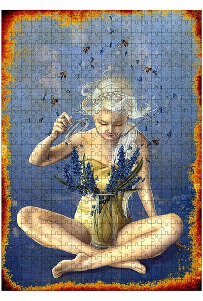Tablomega Ahşap Puzzel Fantas Çiçek Arı Kız 500 Parça 50*70 cm Tablomega Ahşap Puzzel Fantas Çiçek Arı Kız 500 Parça 50*70 cm