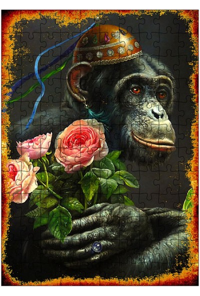 Tablomega Ahşap Puzzel Gül ve Maymun 120 Parça 25*35 cm