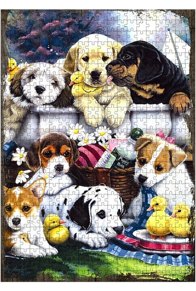 Tablomega Ahşap Puzzel Yavru Köpekler 500 Parça 50*70 cm